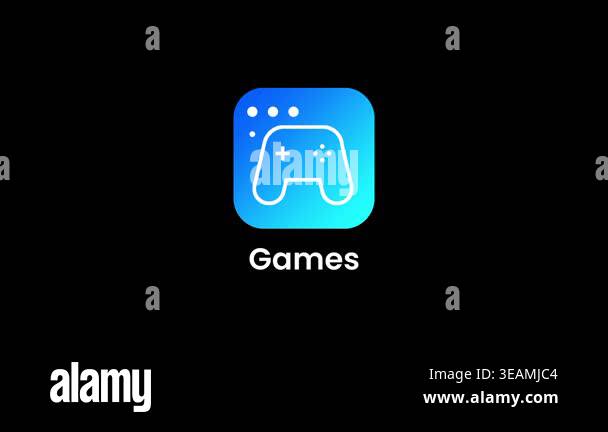 A vibrant blue gaming controller app icon designed for a mobile ...