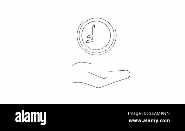 A hand holds a magnifying glass, symbolizing finance search. This ...
