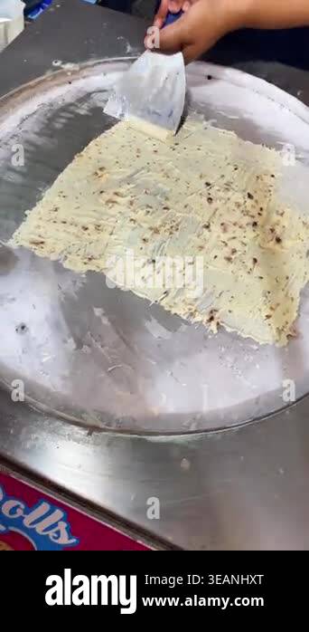 Phuket, Thailand - October 25, 2025. Thai hot fried ice cream dessert ...