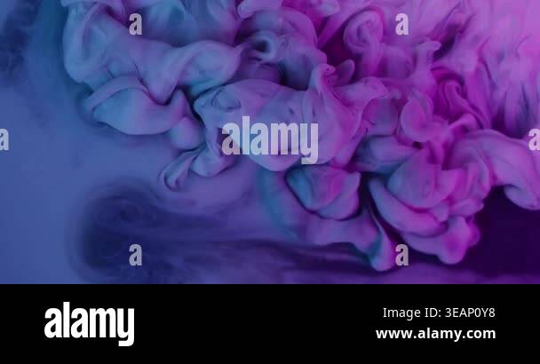 Smoke cloud. Paint background. Defocused neon purple blue color glitter ...