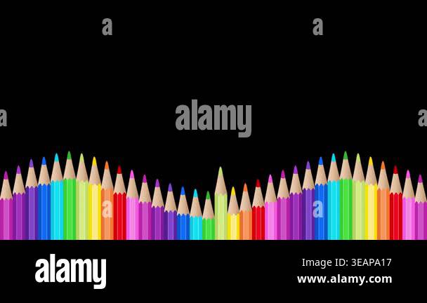 animated banner with colorful pencils. back to school motion graphic ...