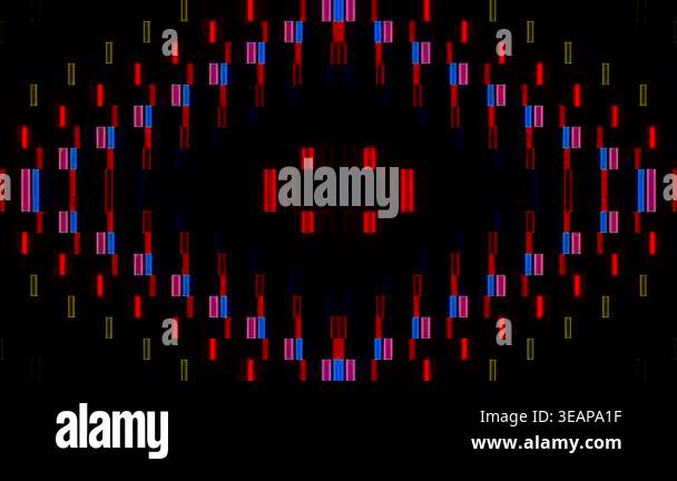 Abstract digital visual with geometric patterns and neon colors ...
