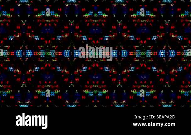 Abstract digital visual with geometric patterns and neon colors ...