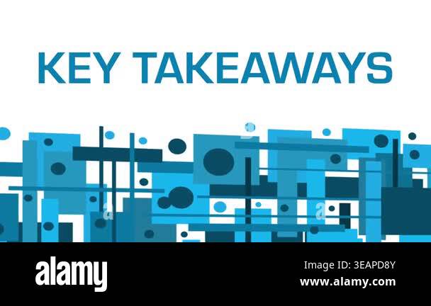 Key Takeaways text written over blue animated background Stock Video ...