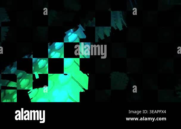 Abstract Digital Glitch Effect with Neon Green Geometric Patterns Stock ...