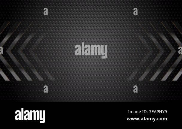 Metallic arrows on dark perforated background video animation Stock ...