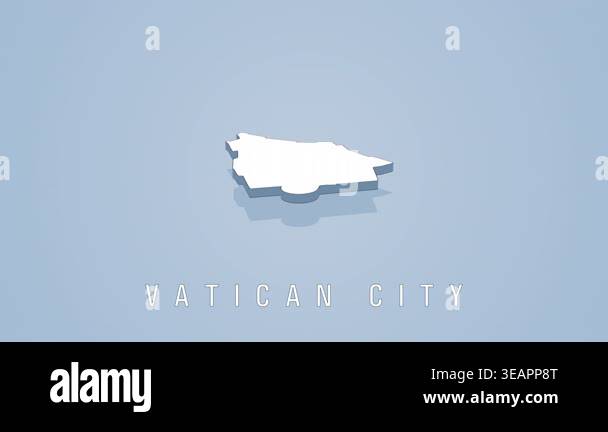 Animated 3d map of vatican city rotating on a clean blue background ...
