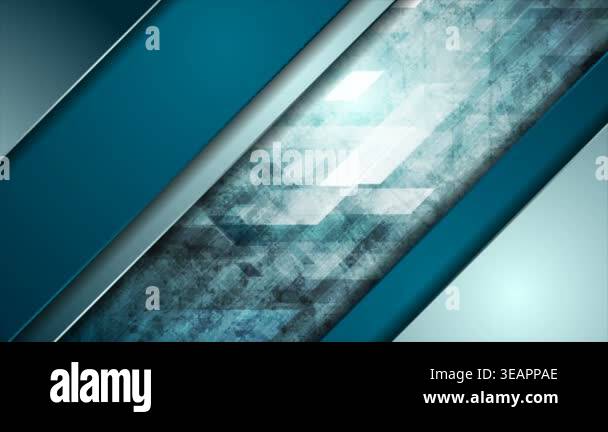 Blue abstract geometric technology grunge video animation Stock Video ...