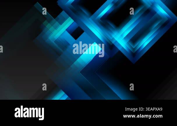 Black blue glossy stripes abstract tech geometric motion background ...