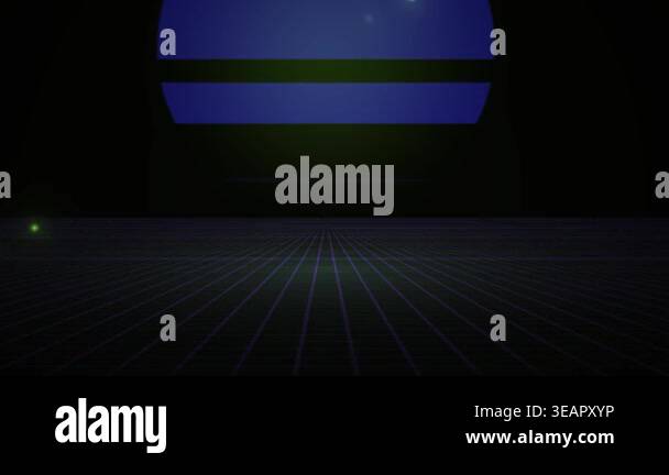 Abstract Digital Retro Sci Fi Grid Background Animation Stock Video ...