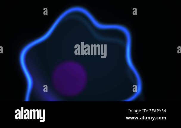 Abstract Glowing Blue Fluid Motion Animation on Black Background Stock ...