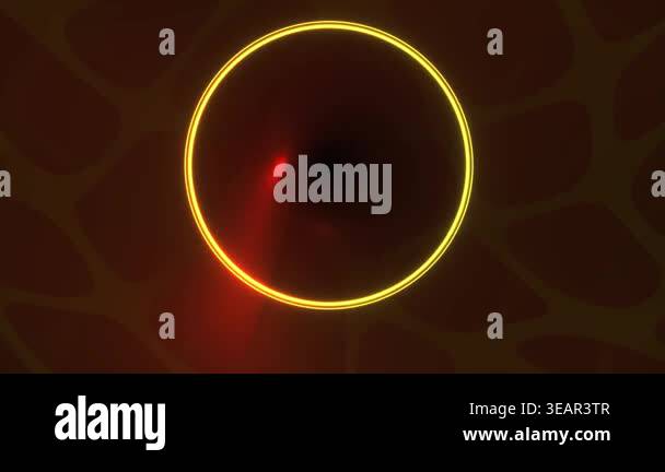 Abstract Glowing Golden Circle Frame with Pulsing Light Effects Stock ...