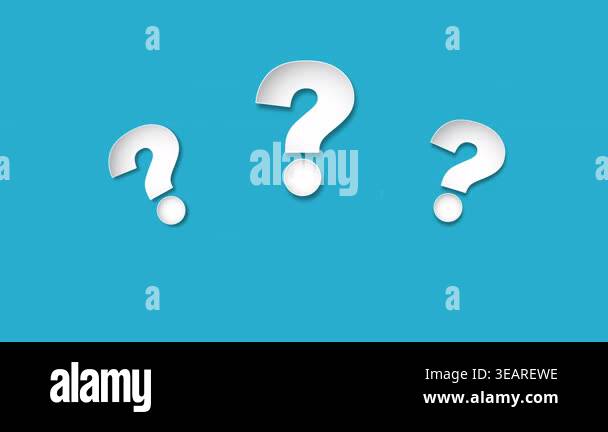 Question marks on blue background animation Stock Video Footage - Alamy