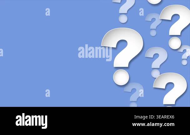 Question marks on blue background animation Stock Video Footage - Alamy