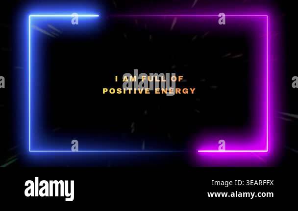 Motivational quote in gold text centered in a neon blue and purple ...