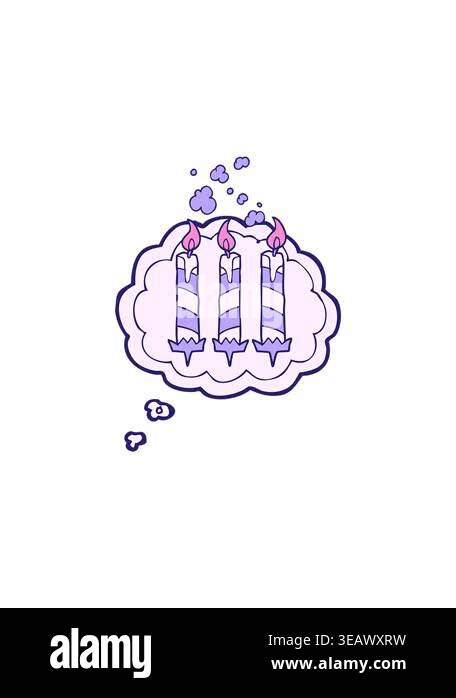 sales flash animation of freehand drawn thought bubble cartoon birthday ...