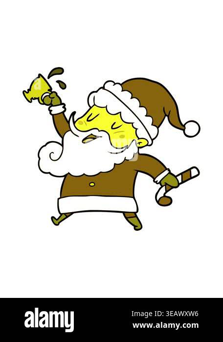 changing color animation of a cartoon santa claus with hot cocoa Stock ...