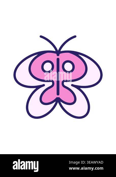 attention grabbing animation of simple cute butterfly illustration ...