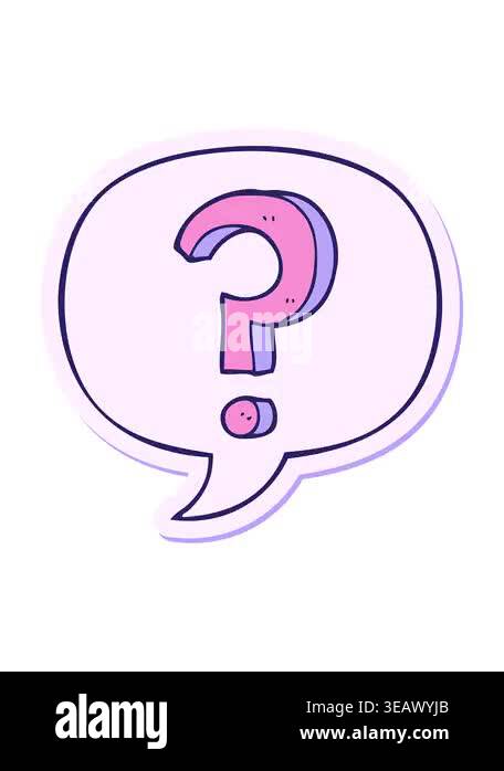 shivering motion animation of cartoon question mark with speech bubble ...