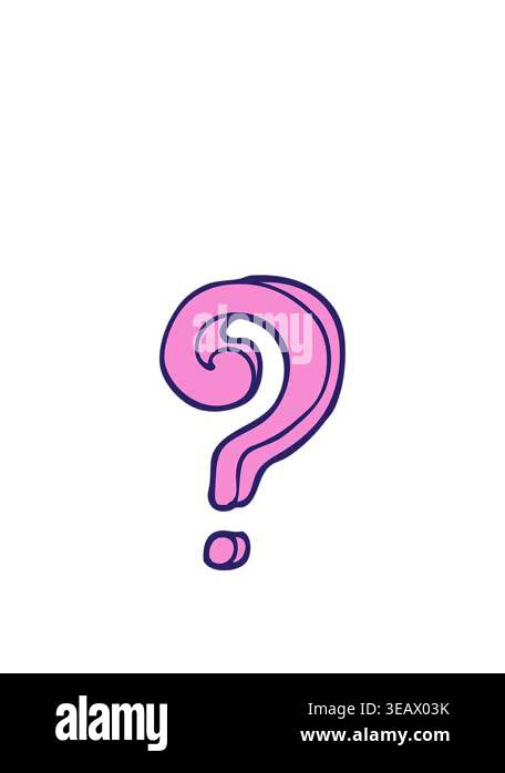stretching up animation of doodle style cartoon question mark Stock ...