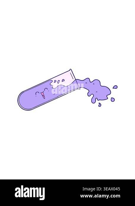 popping motion animation of cartoon test tube accident Stock Video ...