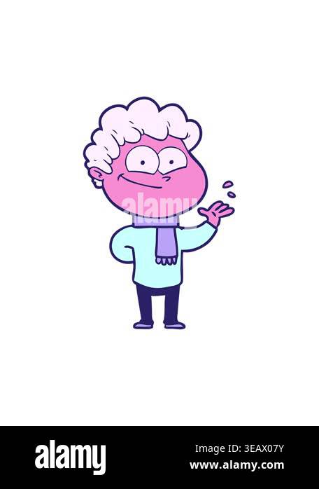 shine light effect animation of cartoon happy man drawing Stock Video ...