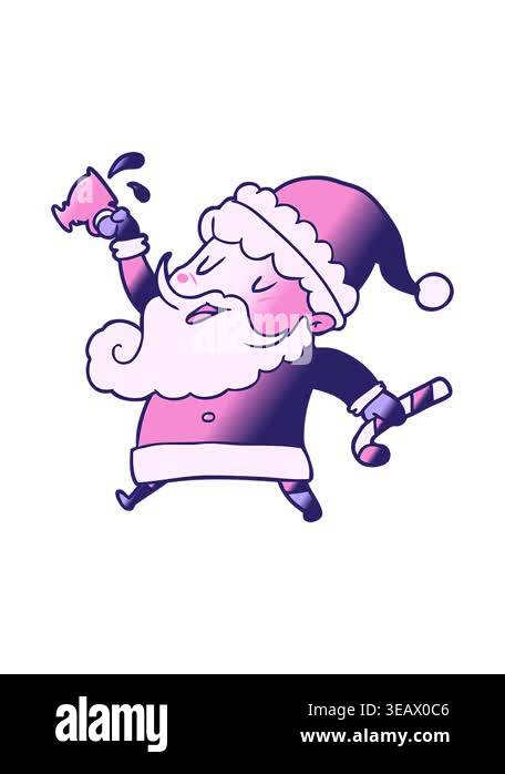bobbing motion animation of santa claus with hot cocoa cartoon Stock ...
