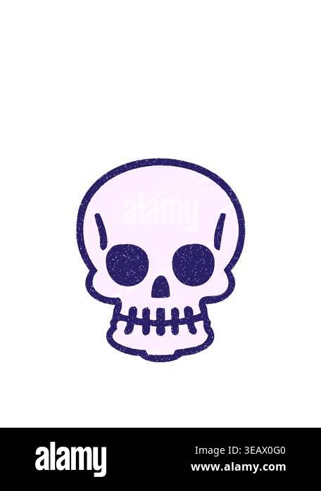 stretching up animation of a spooky halloween skull Stock Video Footage ...