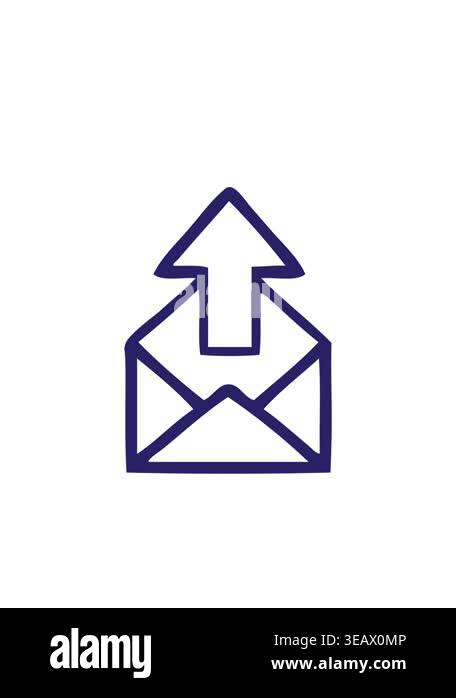 blinking radial lines animation of line drawing cartoon of a envelope ...