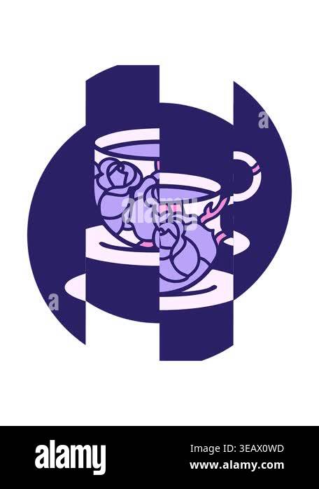 splitting motion animation of floral coffee cup sign Stock Video ...
