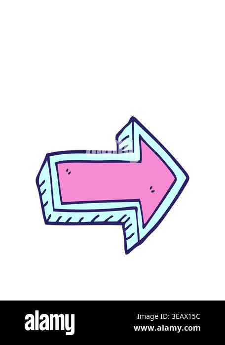 stretching up animation of doodle arrow cartoon Stock Video Footage - Alamy