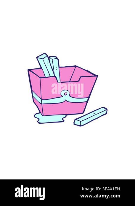 splitting effect animation of cartoon box of fries Stock Video Footage ...