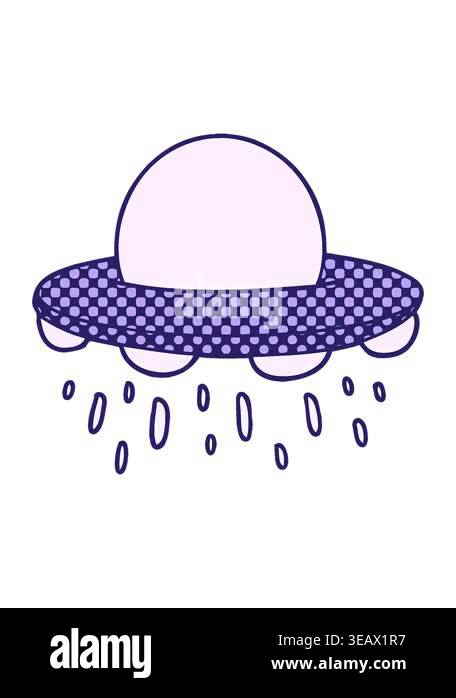 shine light effect animation of cartoon flying saucer Stock Video ...