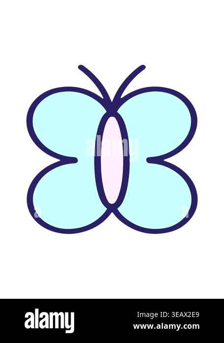 popping motion animation of simple bold illustrated butterfly Stock ...