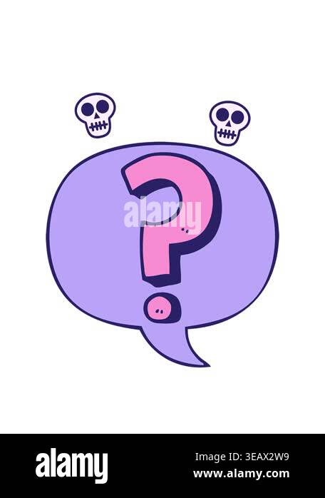 spinning skulls animation of question mark with speech bubble Stock ...