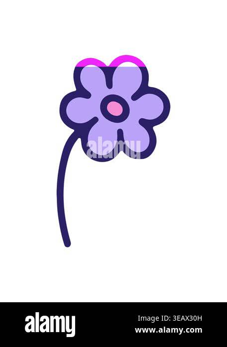 power up animation of simple flower illustration Stock Video Footage ...