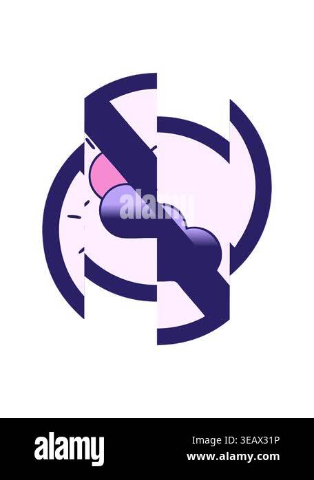 splitting motion animation of gradient shaded cartoon of a weather ...