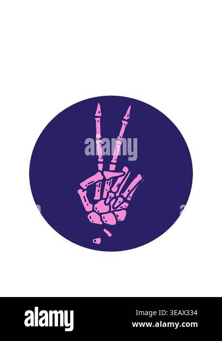stretching up animation of peace sign skeleton Stock Video Footage - Alamy
