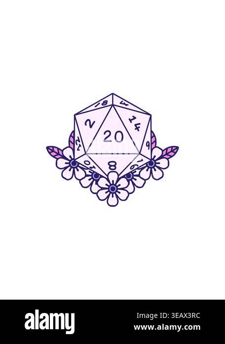 sales flash animation of D20 dice roll with floral element Stock Video ...
