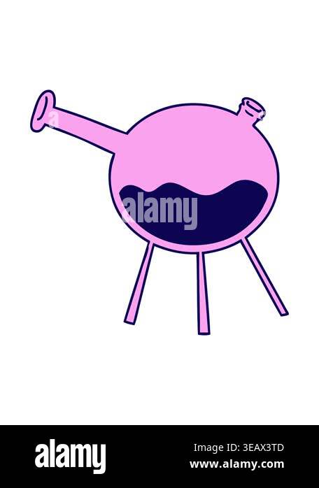 neon light effect animation of hand drawn cartoon doodle of a science ...
