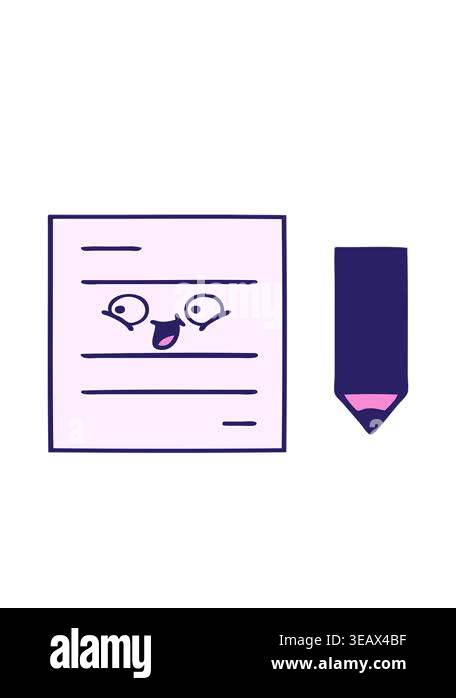 bobbing motion animation of cute cartoon of a test paper Stock Video ...