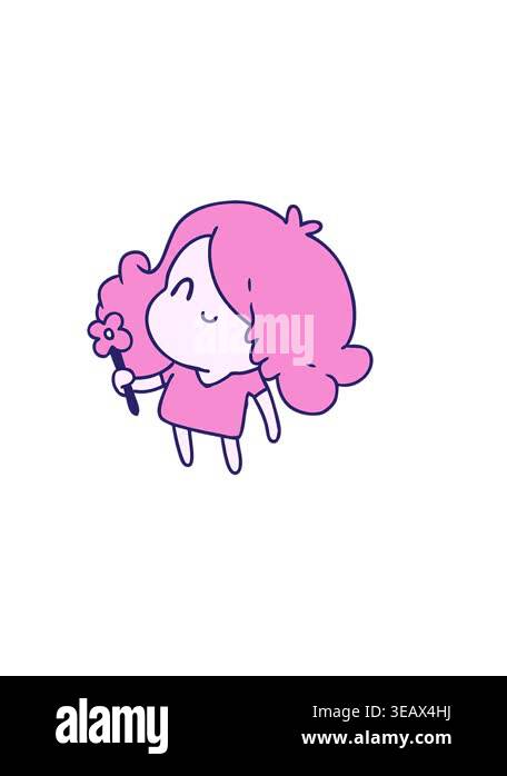 horizontally vibrating animation of cartoon illustration of a cute ...