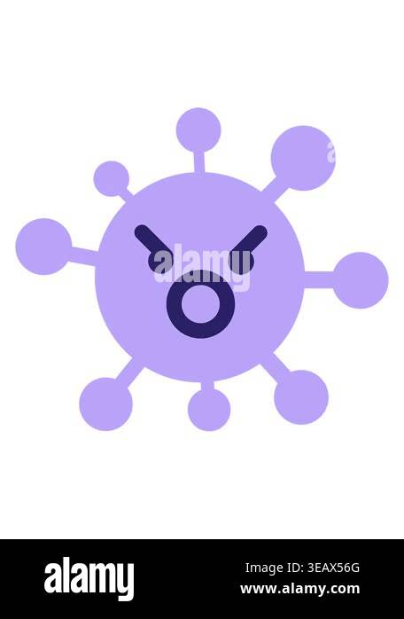 shivering motion animation of simple angry virus Stock Video Footage ...