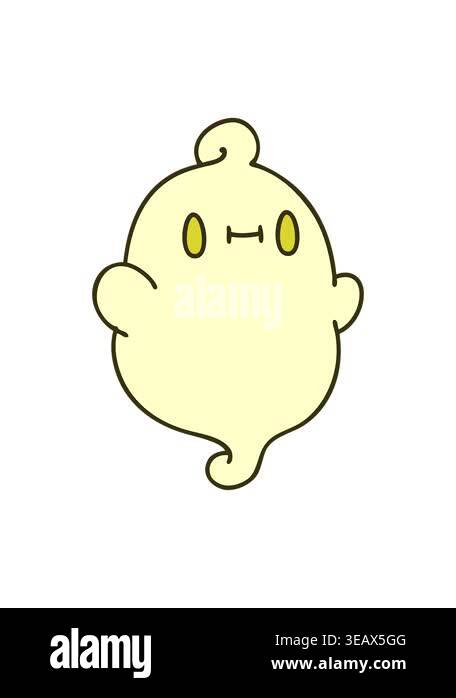 changing color animation of cartoon of a happy halloween ghost Stock ...
