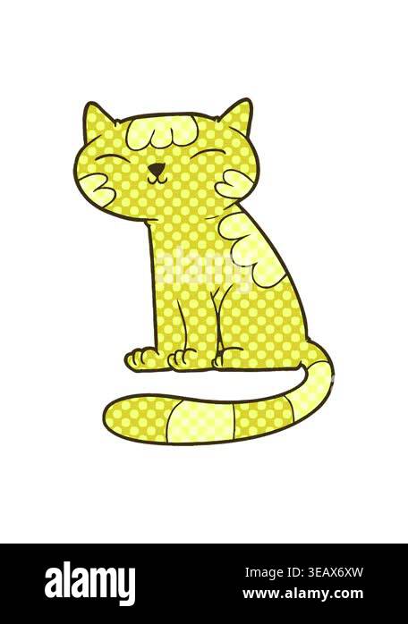 changing color animation of retro cartoon cat character Stock Video ...