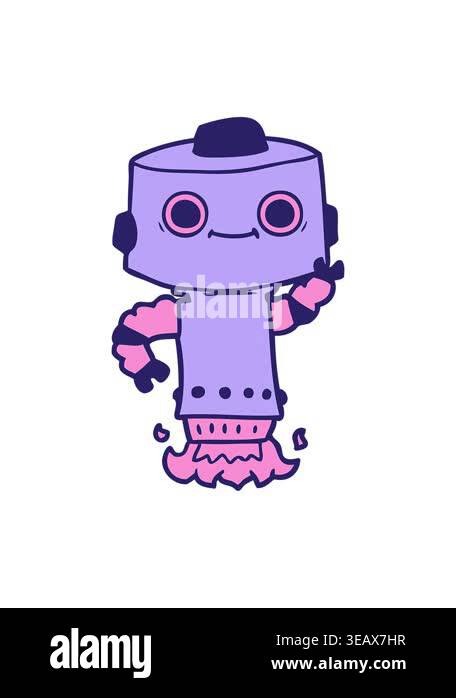 shine light effect animation of cartoon robot image Stock Video Footage ...