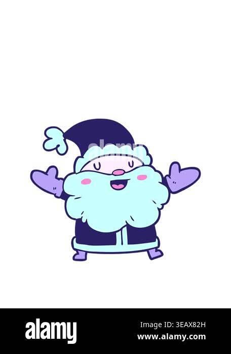 stretching up animation of cartoon santa claus Stock Video Footage - Alamy