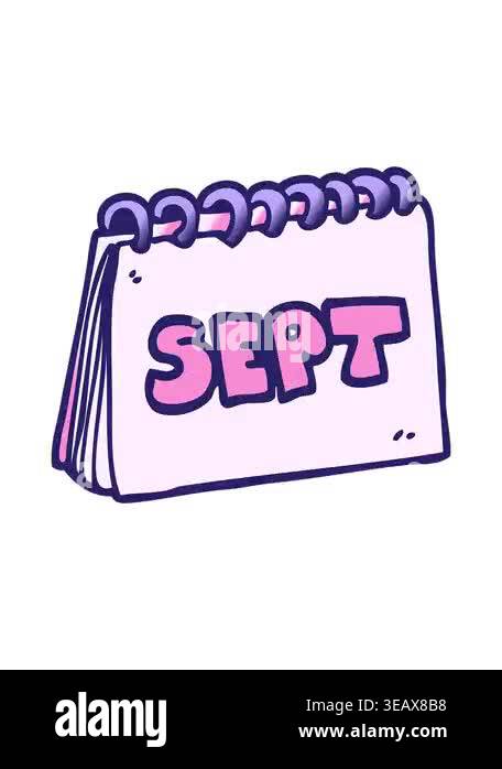 shivering motion animation of cartoon calendar showing month of ...