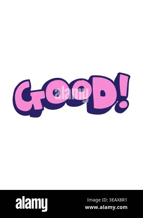 pixelize effect animation of cartoon doodle word good Stock Video ...