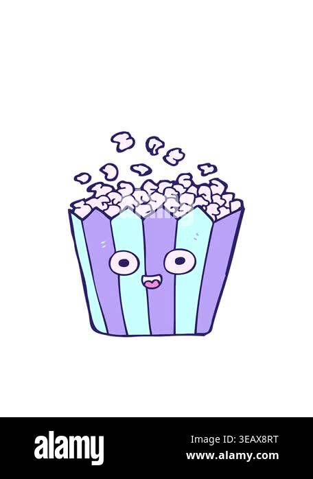 bobbing motion animation of simple popcorn design Stock Video Footage ...